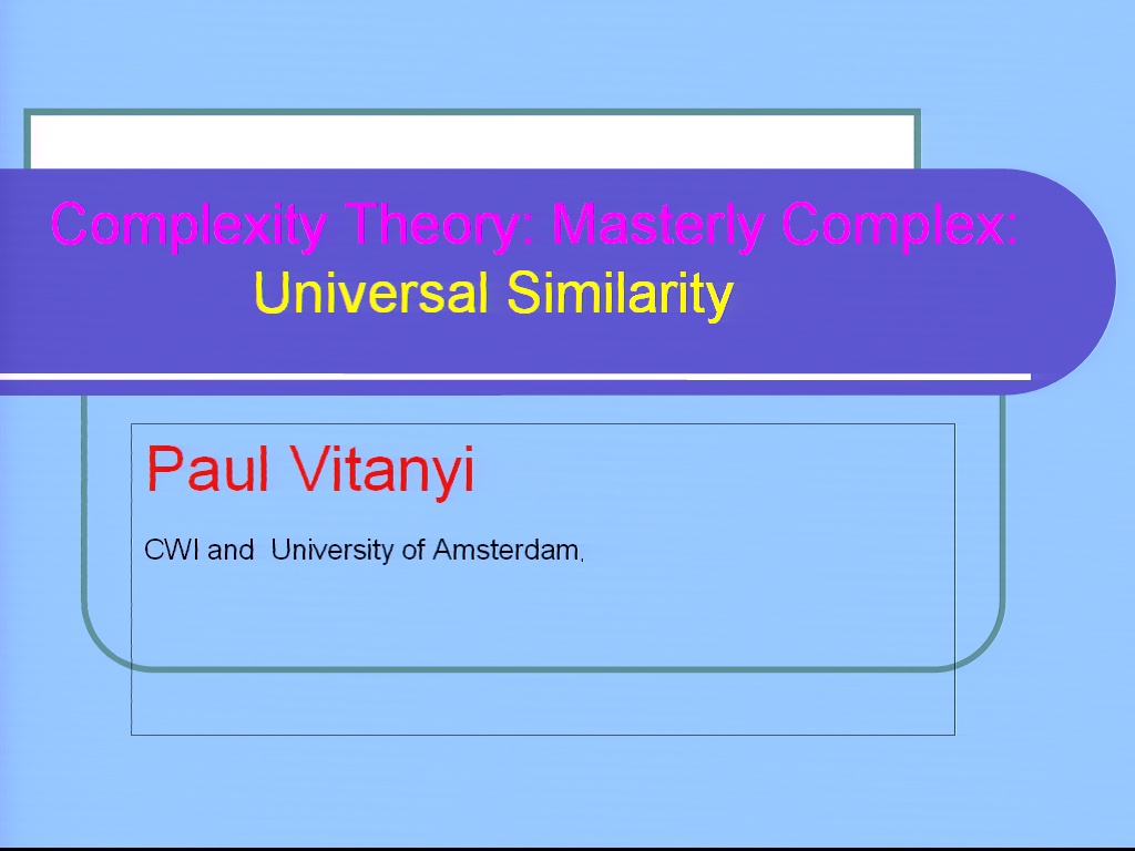 SG Complexity theory: Masterly complex/01 SG Complexity theory: Masterly complex/01
